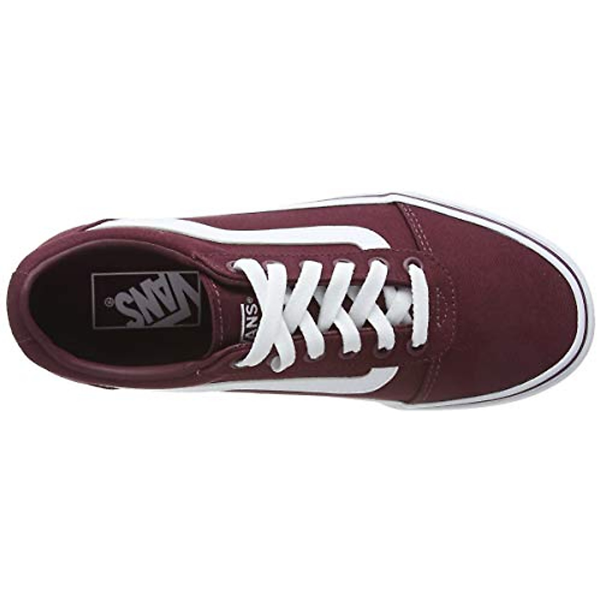 Vans Women's Ward Sneaker, Red ((Canvas) Burgundy Olq), 8.5