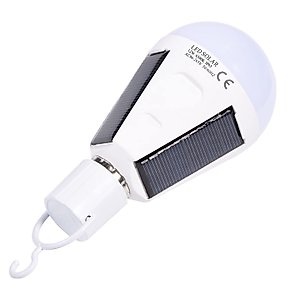 MOUMOUTEN Solar Panel LED Bulb, E27 with Ip65 Portable Waterproof Outdoor 6500k Tent Lighting Bulb, LED Light for Outdoor Camping Hiking(12W)