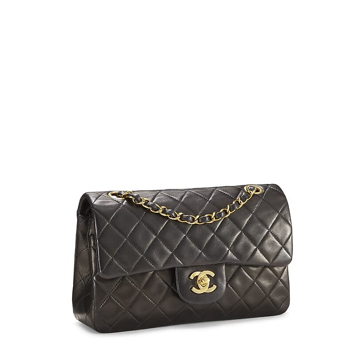 CHANEL, Pre-Loved Black Quilted Lambskin Classic Double Flap Small, Black