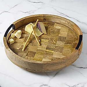 Gourmet Basics by Mikasa Avery Mango Wood Lazy Susan Serving Tray, 14 Inch, Brown