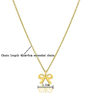 Gold Butterfly Bow Inspirational Necklace Gifts for Women Teen Girls Make a Wish Necklace Gifts with Gift Card for Birthday Christmas