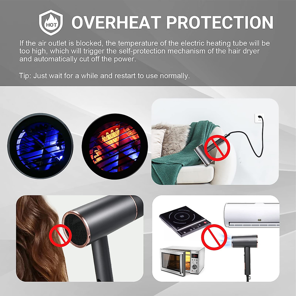 Bestauty Blow Dryer, Travel Hair Dryer Ion HairDryer with Diffuser Low Noise Stylish Appearance, Lightweight Hair Dryer for Home, Salon and Travel (Rose Gold)