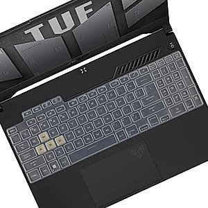Keyboard Cover for ASUS TUF Dash 15 & F15 FX517, TUF Gaming A16 FA617, TUF Gaming A15 FA507 FA507NU & A17 FA707 FA707NU, TUF Gaming F17 FX707 & F15 FX507 Series Laptop Keyboard Skin - Clear