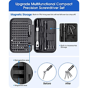 SOONAN Precision Screwdriver Set, 130 in 1 Electronics Repair Tool Kit with 120 Bits, Magnetic Screwdriver Set & 10 Tool Set, Idea for Computer Phone Watch Camera Laptop