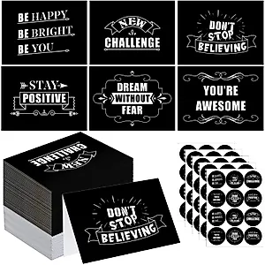 Panelee 60 Sets Motivational Encouragement Cards with Envelopes Inspirational Greeting Cards with Stickers Mini Note Cards for Student Teachers Back to School Supplies