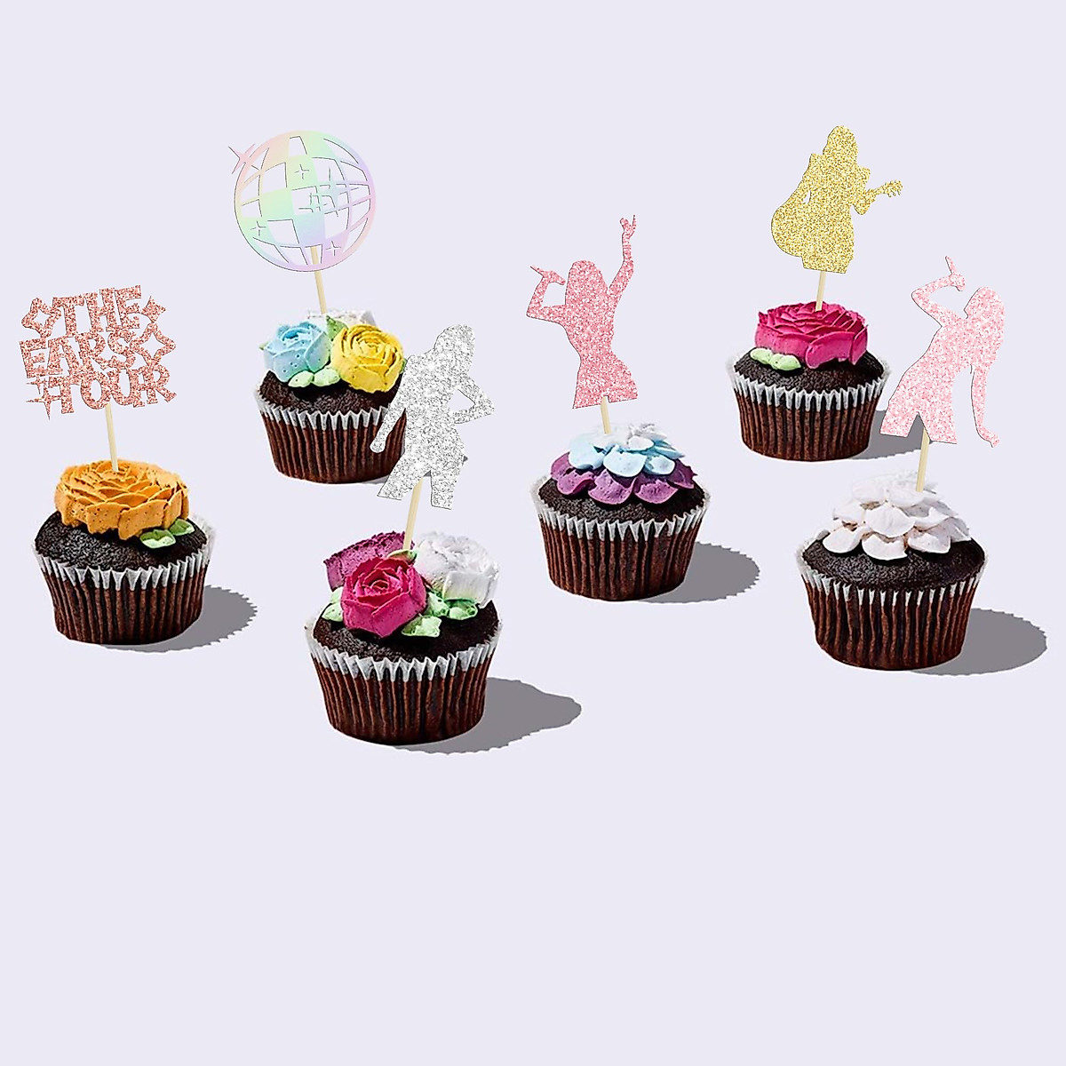 Gyufise 24Pcs Music Singer Cupcake Toppers Popular Singer Cupcake Pick Decorations for Love Theme Party Birthday Decoration Supplies