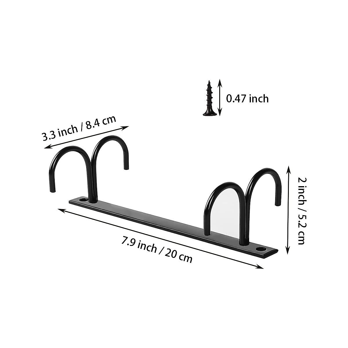 Fvstar 2pcs Mugs Holder Under Cabinet,Coffee Cups Hooks Under Shelf,Metal Mugs Drying Racks,Iron Mugs Hanging Organizer,Under Cabinet Hanger for Mugs,Kitchen Utensils,Black