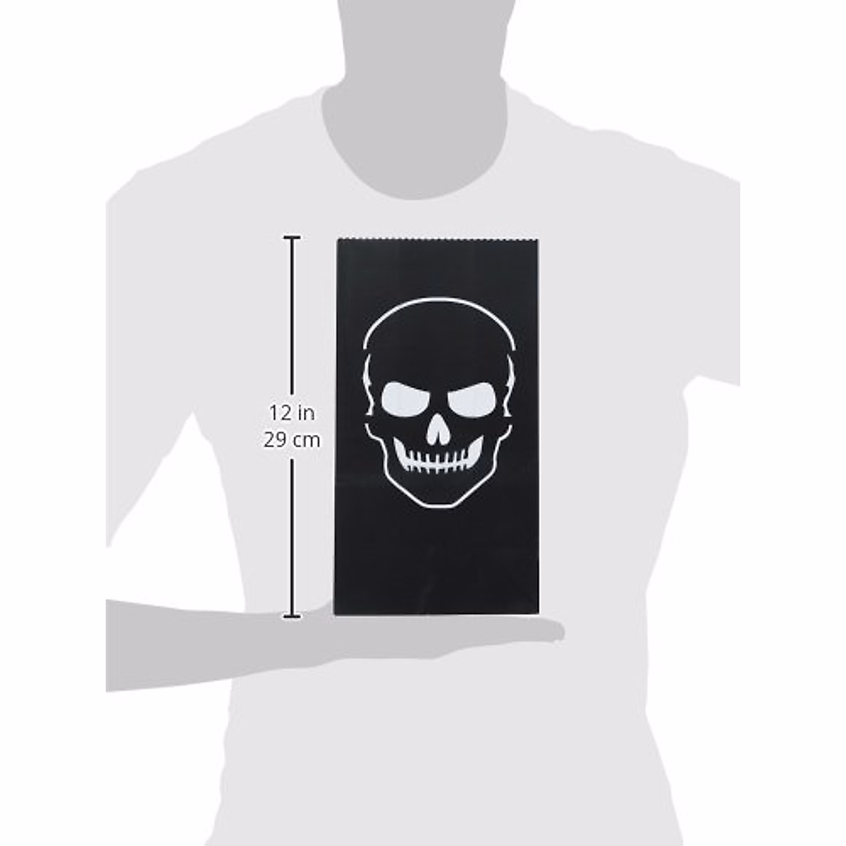 Amscan Boneyard Luminary Bags 11 1/8"H x 6"W x 3 5/8"D, Black