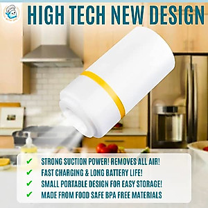 Nutri-Seal™ Electric Mason Jar Vacuum Sealer Kit - Easy to Use - Fits Wide & Regular Mouth Mason Jars - Compatible with All FoodSaver Models - Electric Handheld Vacuum Sealer For Jars & Vacuum Seal Containers - Includes Electric Vacuum Pump w/Compatibilit