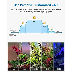 NICREW RGB+W 24/7 LED Aquarium Light with Remote Controller, Full Spectrum Fish Tank Light for Planted Freshwater Tanks, Planted Aquarium Light with Extendable Brackets to 18-24 Inches, 17 Watts