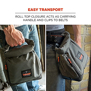 Ergodyne Arsenal 5186 Respirator Mask Storage Bag, Fits Half and Full Face Respirators, Adjustable Roll Top Closure,Gray