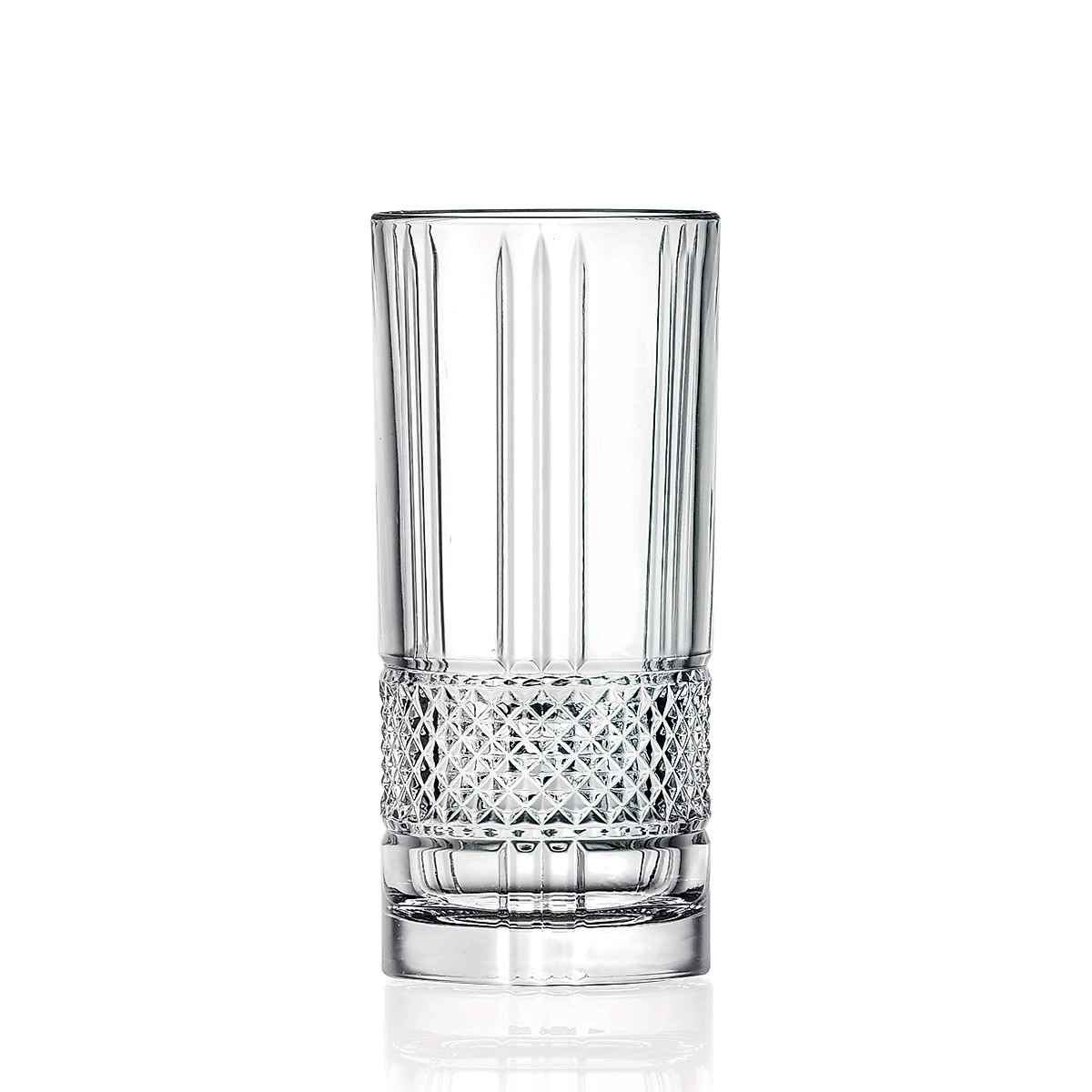 Barski Highball - Glass - Set of 6 - Hiball Glasses - Glass Crystal - Beautiful Designed - Drinking Tumblers - for Water, Juice, Wine, Beer and Cocktails - 13 oz Made in Europe