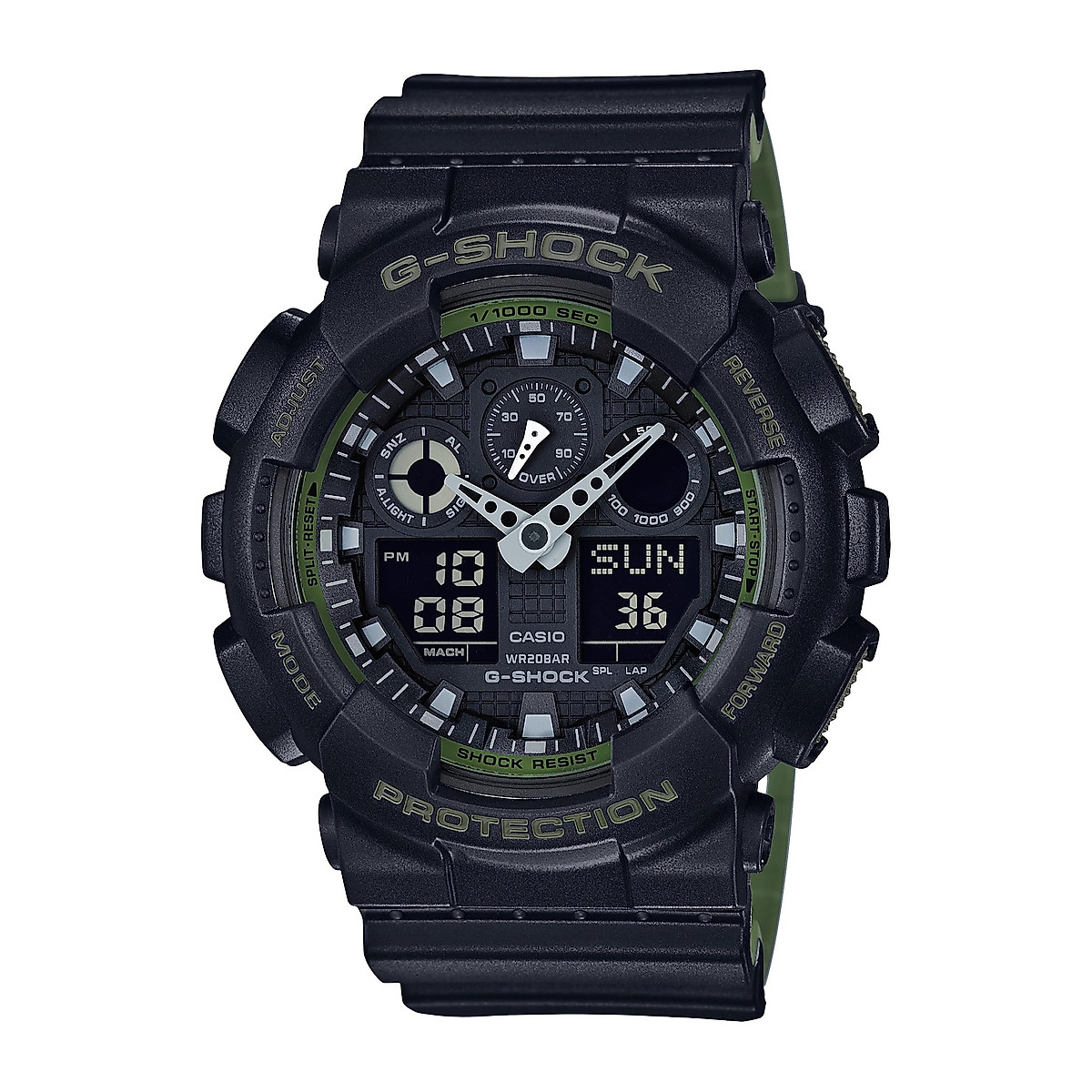 Casio GA-100L-1A G-Shock GA-100 Military Series Watch (Black / One Size)