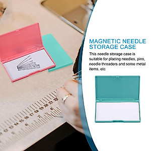 PATIKIL Magnetic Needle Storage Case, Plastic Portable Sewing Pin Keeper Needle Organizer Box Container for Embroidery Knitting Stitching, Dark Green