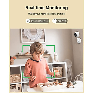 VENZ 2pcs Indoor Security Camera,1080P HD Plug-in WiFi Home Camera for Baby/Dog/Cat/Pet with Phone App,2 Way Audio,Motion Detection,Night Vision,Compatible with Alexa & Google