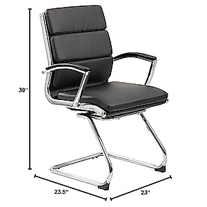 Boss Office Products Executive Mid Back CaressoftPlus Chair with Metal Chrome Finish in Black