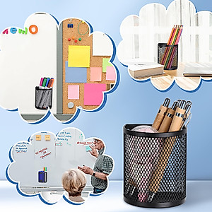 LUCYCAZ Magnetic Pencil Holder - Locker Accessories, 2 Pack Magnetic Pen Holder for Refrigerator for Home School and Office, Black