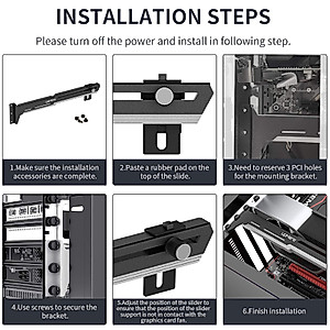 upHere Black&White Graphics Card GPU Brace Support Video Card Sag Holder/Holster Bracket,Adjustable Length and Height Support,G27654