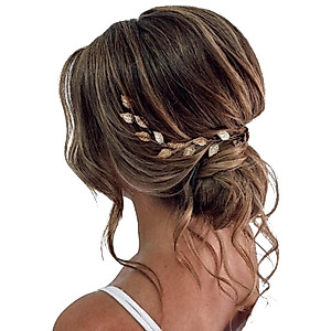 JAKAWIN Leaf Bride Wedding Hair Vine Gold Hair Piece Bridal Hair Accessories for Women and Girls HV179 (Gold)