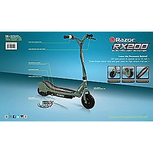 Razor RX200 Electric Off-Road Scooter , Green, 37 Inch