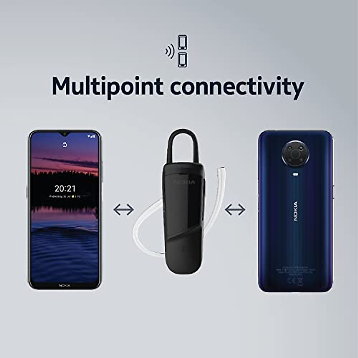 Nokia Clarity Solo Bud+ SB-501 – Dual Mic in-Ear Wireless Handsfree Bluetooth Headset - IPX4 Water Resistant Design, 6-Hour Playtime, Environmental Noise Cancellation with Clear Voice Capture