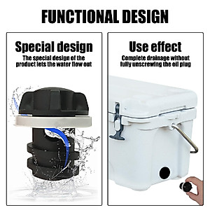 2pcs Cooler Drain Plugs, Cooler Drain Plug Kit Cooler Drain Plug Replacement Compatible with Yeti's Line of Roadie Tundra ORCA Cooler Tank Cooler Water Tank Ice Bucket Accessories