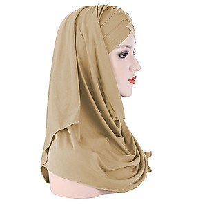 AIBEARTY Women Glitter Sequin Hijab Muslim Head Wrap Scarf Long Turban Headband Hair Cap Shawl