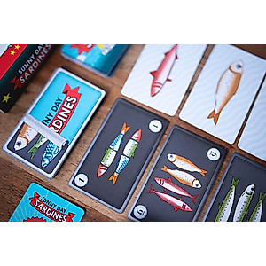 Sunny Day Sardines, Bite Sized Travel Card Game for 2 to 4 Players, Comes in a Mint Tin - 25th Century Games