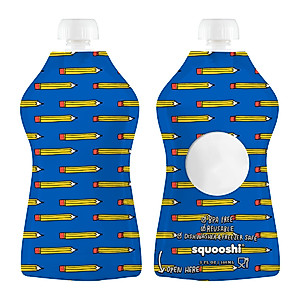 Squooshi Reusable Baby Food Pouches - 10 Pack - Baby Food Storage - Pouches Toddler - Refillable Squeeze Pouch for Kids (Robots/Bikes))