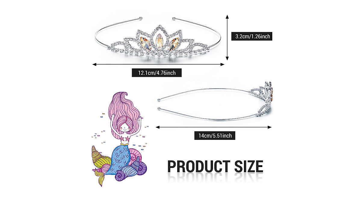 Colorful Girls Princess Tiara Set - 8 Unique Crowns