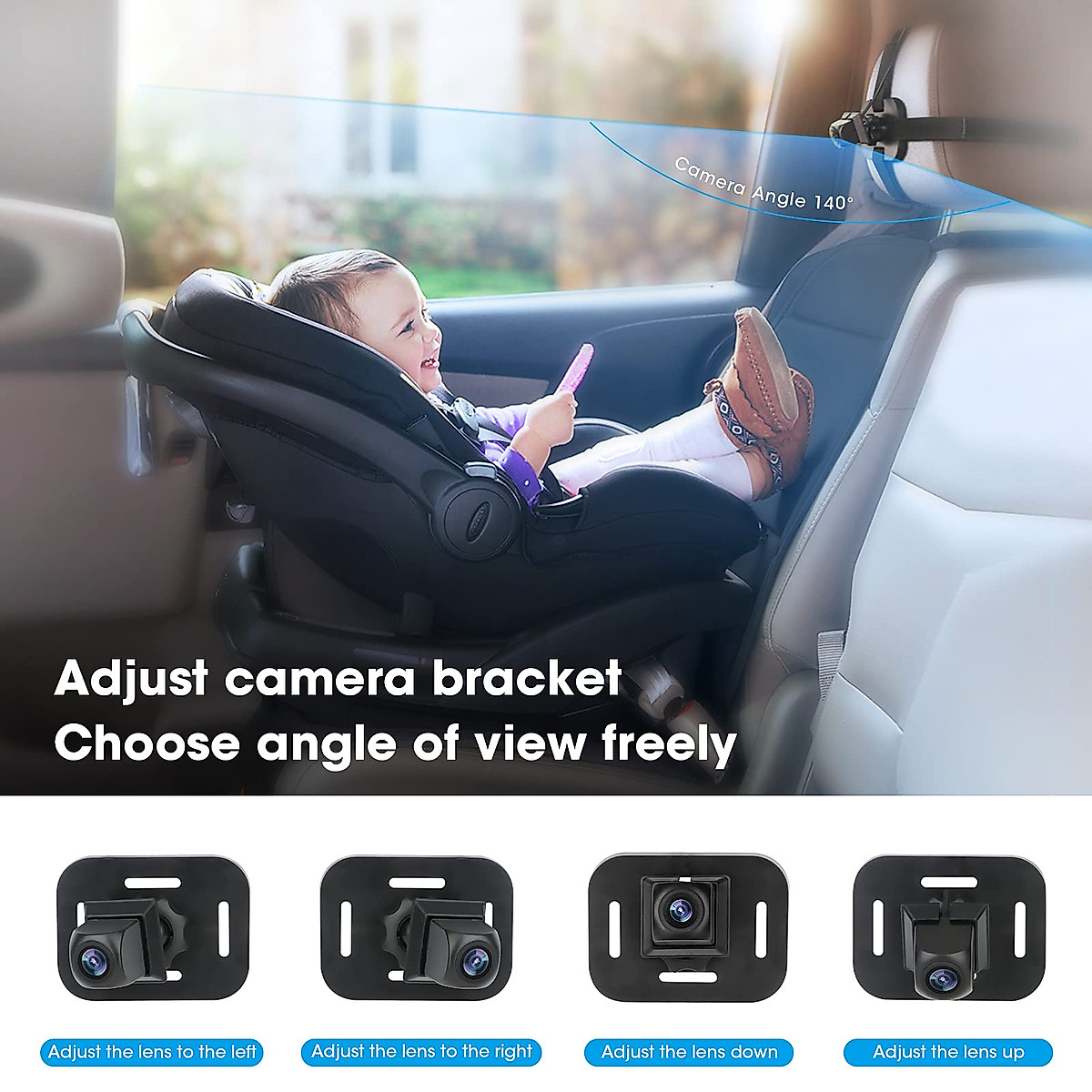 Jansite Baby Car Mirror, Baby Car Camera AHD Enhanced Night Vision, Car Mirror Baby Rear Facing Seat Wide Adjustable Angle 4.3'' Baby Car Monitor