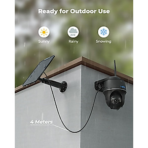 REOLINK 5MP Security Camera System Wireless Outdoor, Pan Tilt Battery Solar Cam with 2.4/5GHz Dual-Band WiFi, Smart Detection, PIR Sensor, 2-Way Talk, Argus PT with Solar Panel+128GB SD Card