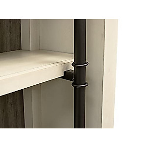 Martin Furniture Fully Assembled 8' Tall Bookcase Wall with Ladder Aged Chateau White (IMTE4094WKIT2PC)