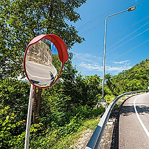 2 Pieces Safety Convex Mirror Traffic Mirror Corner Mirror Outdoor Security Mirror Blind Spot Mirror for Driveway Road Parking Lot Garage Warehouse, Tear off The Protective Film Before Use (24 Inch)