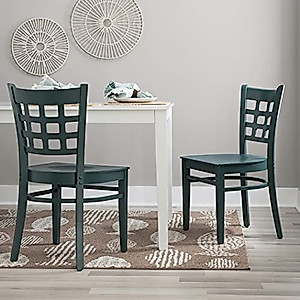 Linon Portis Dark Green Modern Dining Side Chair Set of 2