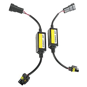 RACOONA LED Headlight Decoder, H13/9008 H1/H3 H11/H8/H9 9006/HB4/9012 Warning Error Decoder Canceller Capacitors Resistor,Car Accessories Anti Flicker Harness for LED Headlight Systems (9006/HB4/9012)
