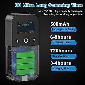 Bluetooth Barcode Scanner Portable 1D USB Laser Mini Bar Code Reader 3-in-1 Bluetooth & USB Wired & 2.4G Wireless Bar Code Reader Scanner Compatible Windows, Mac,Android, iOS or Phones