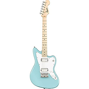 Squier Mini Jazzmaster Electric Guitar, Daphne Blue, Maple Fingerboard