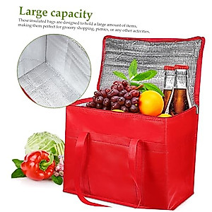 BUGUUYO 4pcs Insulation Bags Reusable Grocery Tote Insulated Bags Cooler Bags Insulated Portable Insulation Bag Jumbo Insulated Bag Catering Bags Shopping Bags Thermal Bag Non-Woven Fabric