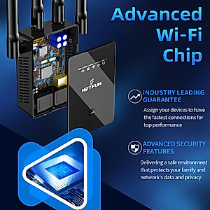 WiFi Extender Signal Booster for Home - 2023 Release Up to 9956 sq.ft Coverage - Long Range Wireless Internet Repeater and Signal Amplifier with Ethernet Port - 1 Tap Setup