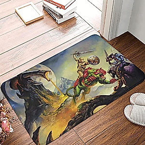 Bath Mat He-Man and Master of The Universe Defeat Enemy Home Decor Durable Welcome Front Door Mats Entryway Rugs Non-Slip Floor Mat Entrance Rugs Bath Rug Kitchen Rugs
