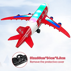 Blooming lilies Musical Plane Toys for Toddlers, Airplane Crawling Toys with Smart Steering for Infant Early Educational, Baby Toys for 3+ Year Old Boys Girls