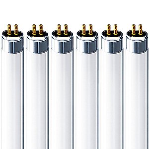 LUXRITE F54T5/841/HO 54W 46 Inch T5 Fluorescent Tube Light Bulb, 4100K Cool White, 4200 Lumens, G5 Mini Bi-Pin Base, LR20770, 6-Pack