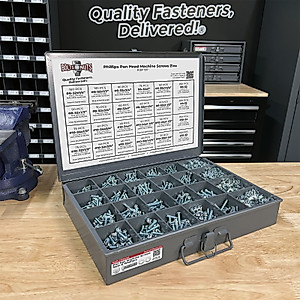 #6#8#10 Phillips Pan Head Machine Screws Bolts Flat & Split Washers & Hex Nuts Assortment Set