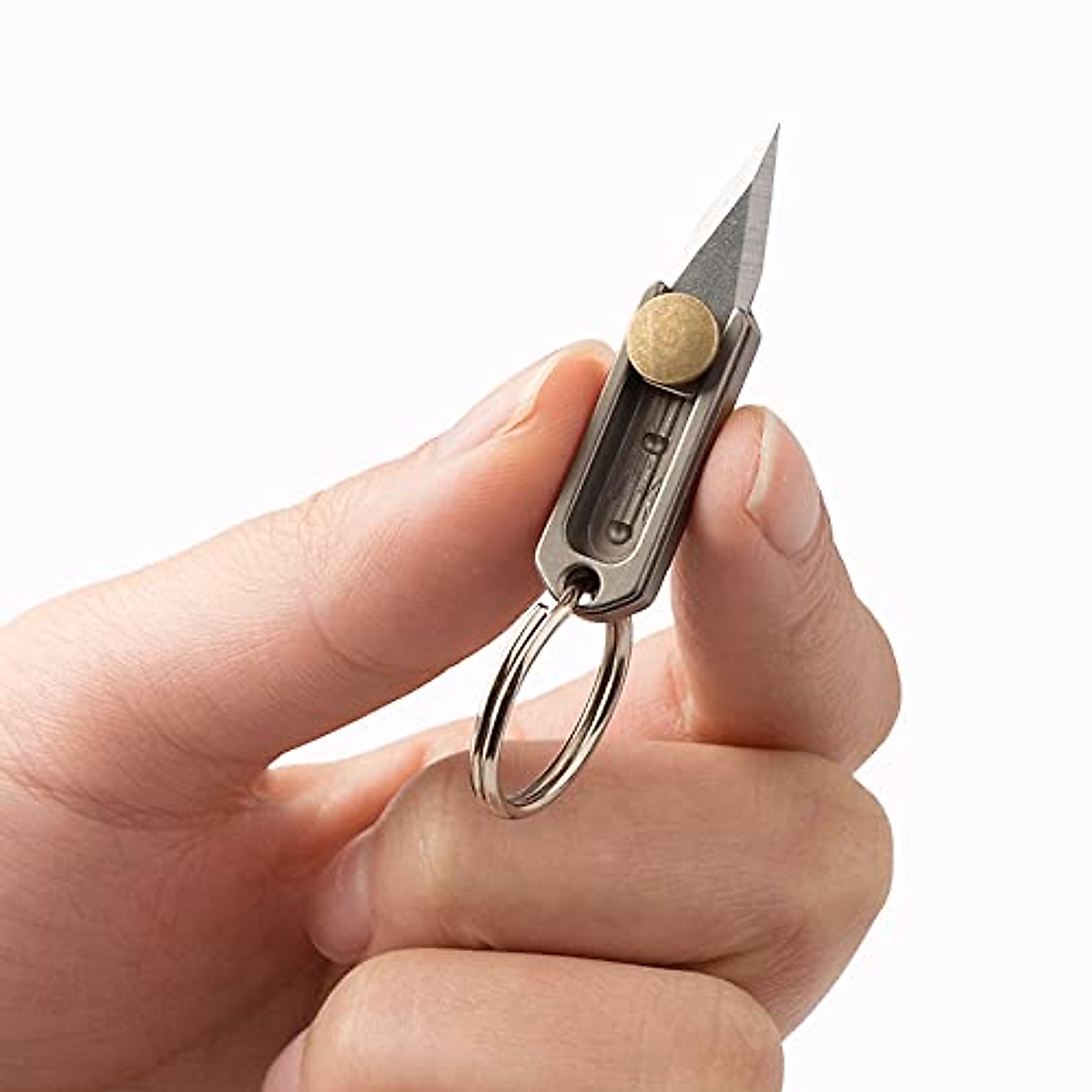 SZHOWORLD Ultra Small Titanium Utility Knife, EDC Tiny Knife Box/Package Opener with Stainless Steel Blade,Ultra Lightweight and Quality