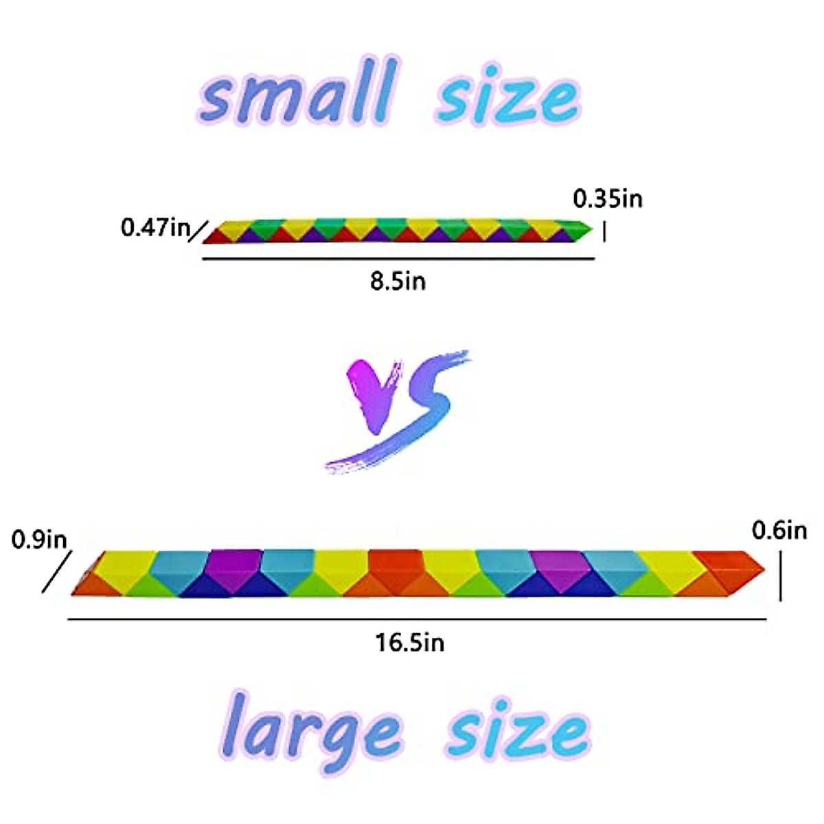 10PCS Large Size Rainbow Snake Cube Magic Sensory Fidget Toys Collection Brain Teaser Stocking Stuffers Party Favors Goodie Bags Stuffers and Classroom Prizes Halloween for Kids…