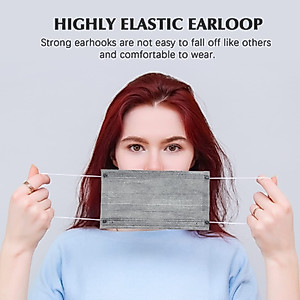 Wecolor 100 Pcs Disposable 3 Ply Earloop Face Masks, Suitable for Home, School, Office and Outdoors (Gray)