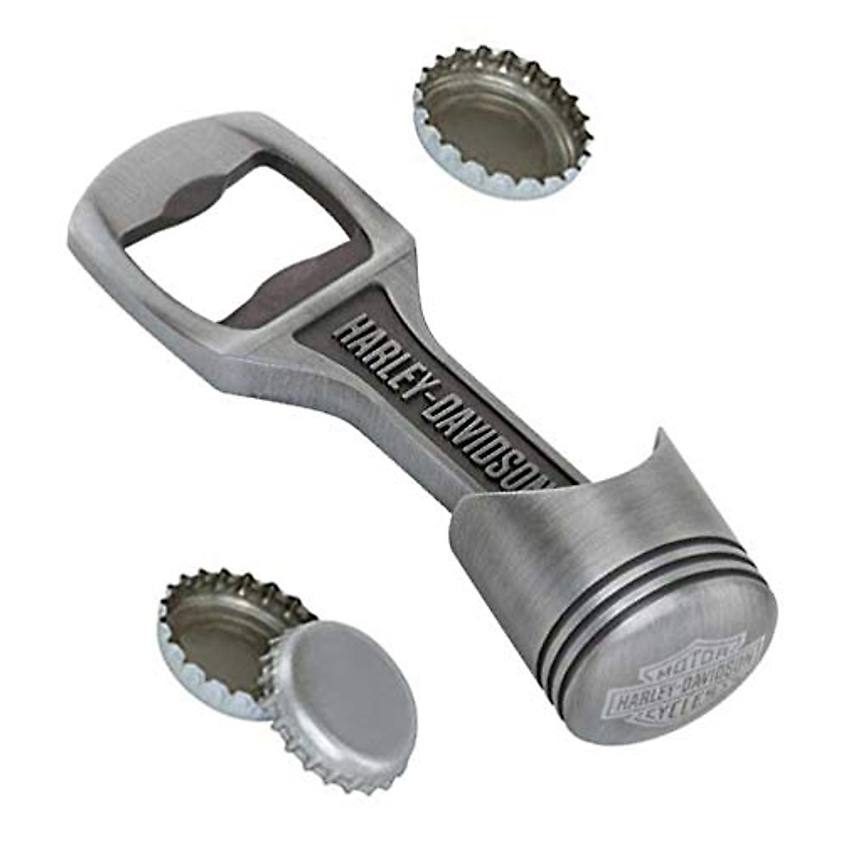 Harley-Davidson Engraved H-D Piston Bottle Opener, Pewter Finish HDL-18573