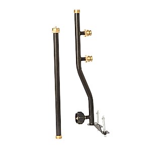 Flame King FK-DP2PC 3 Outlet Adapter 20 to 1LB Propane Distribution Post Pole Tree Stem Stand for Stove, Lanterns, and Camping, Black