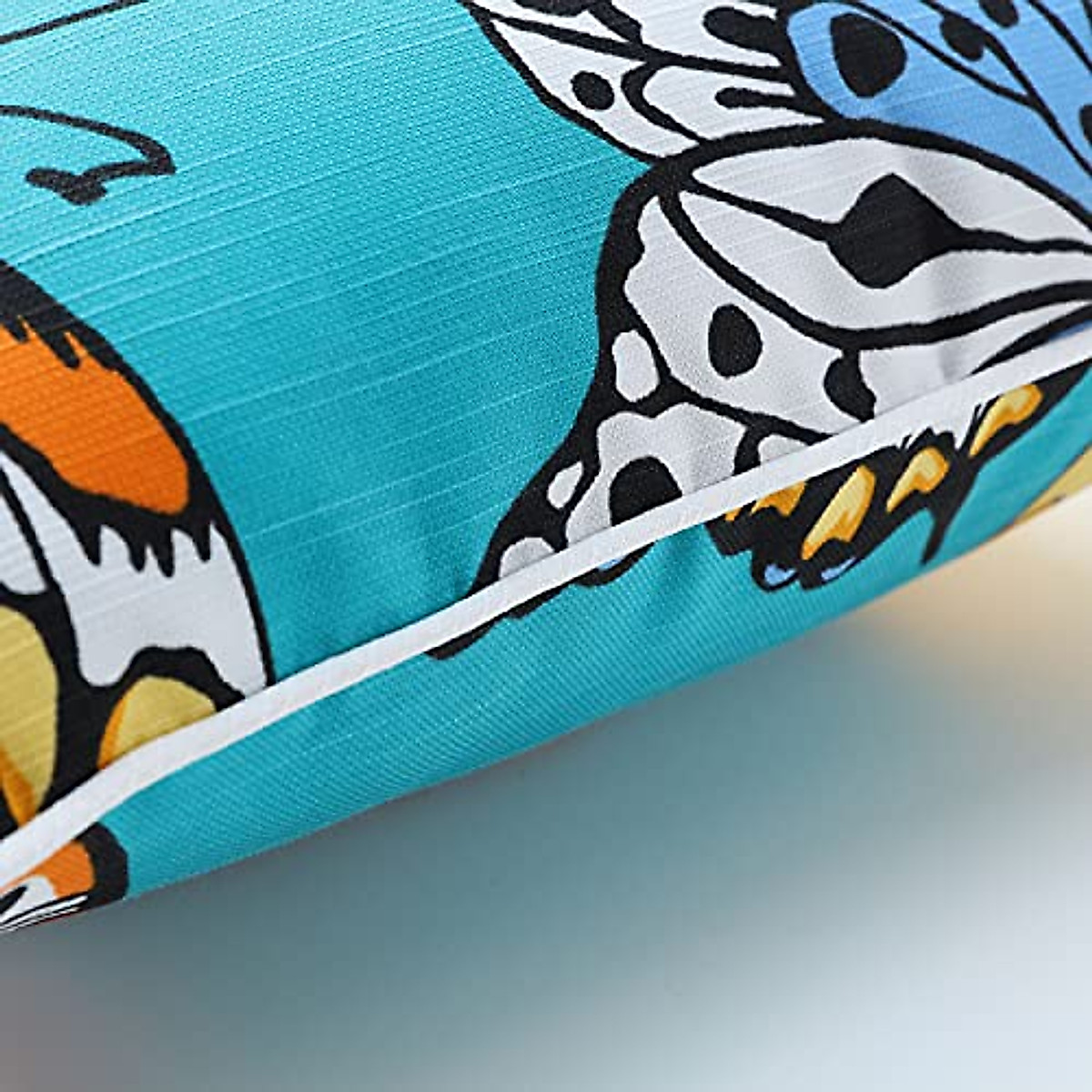 Pillow Perfect Outdoor/Indoor Butterfly Garden Turquoise Throw Pillows, 18.5" x 18.5", Blue 2 Count